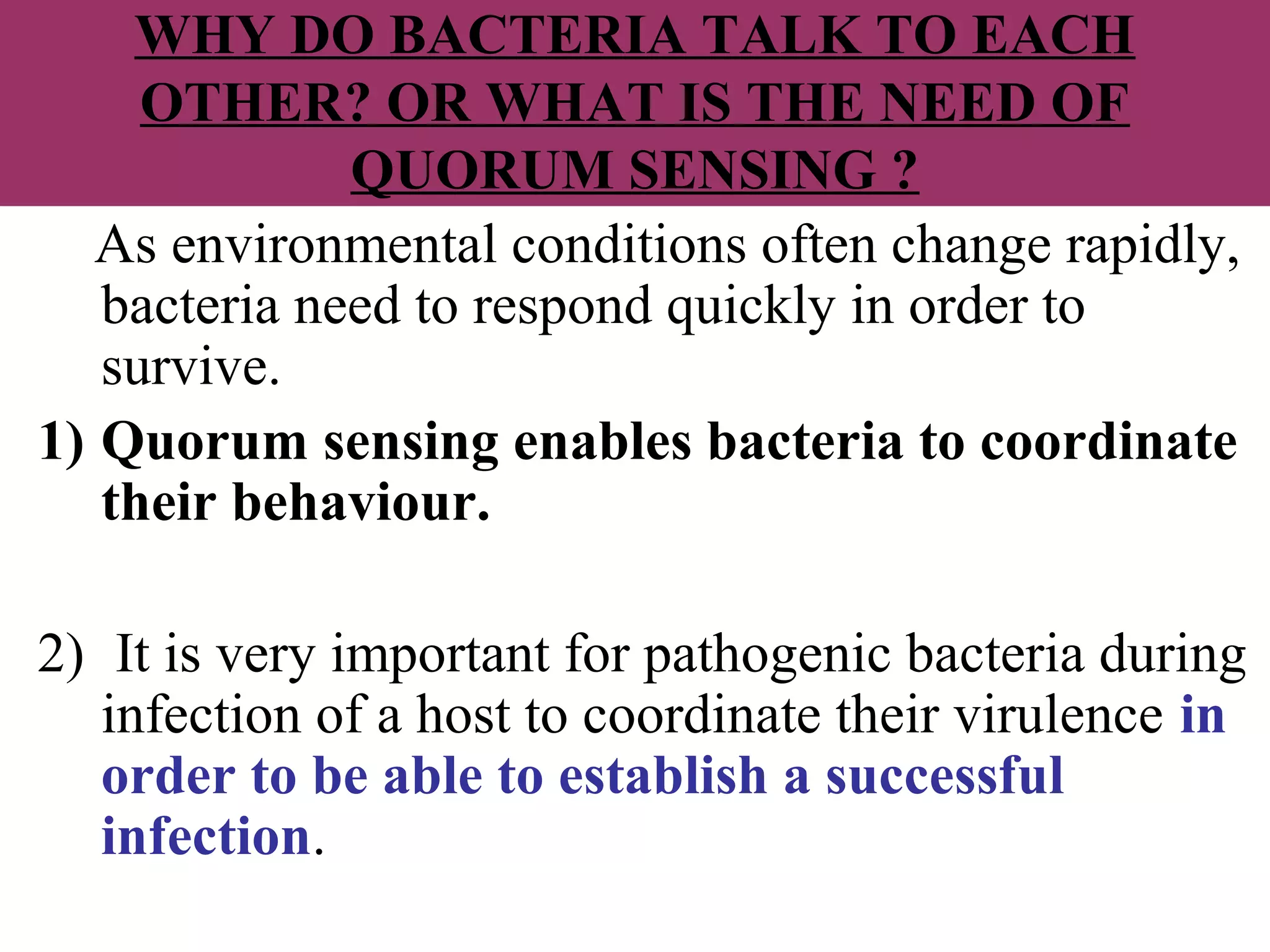 Quorum sensing in bacteria | PPT