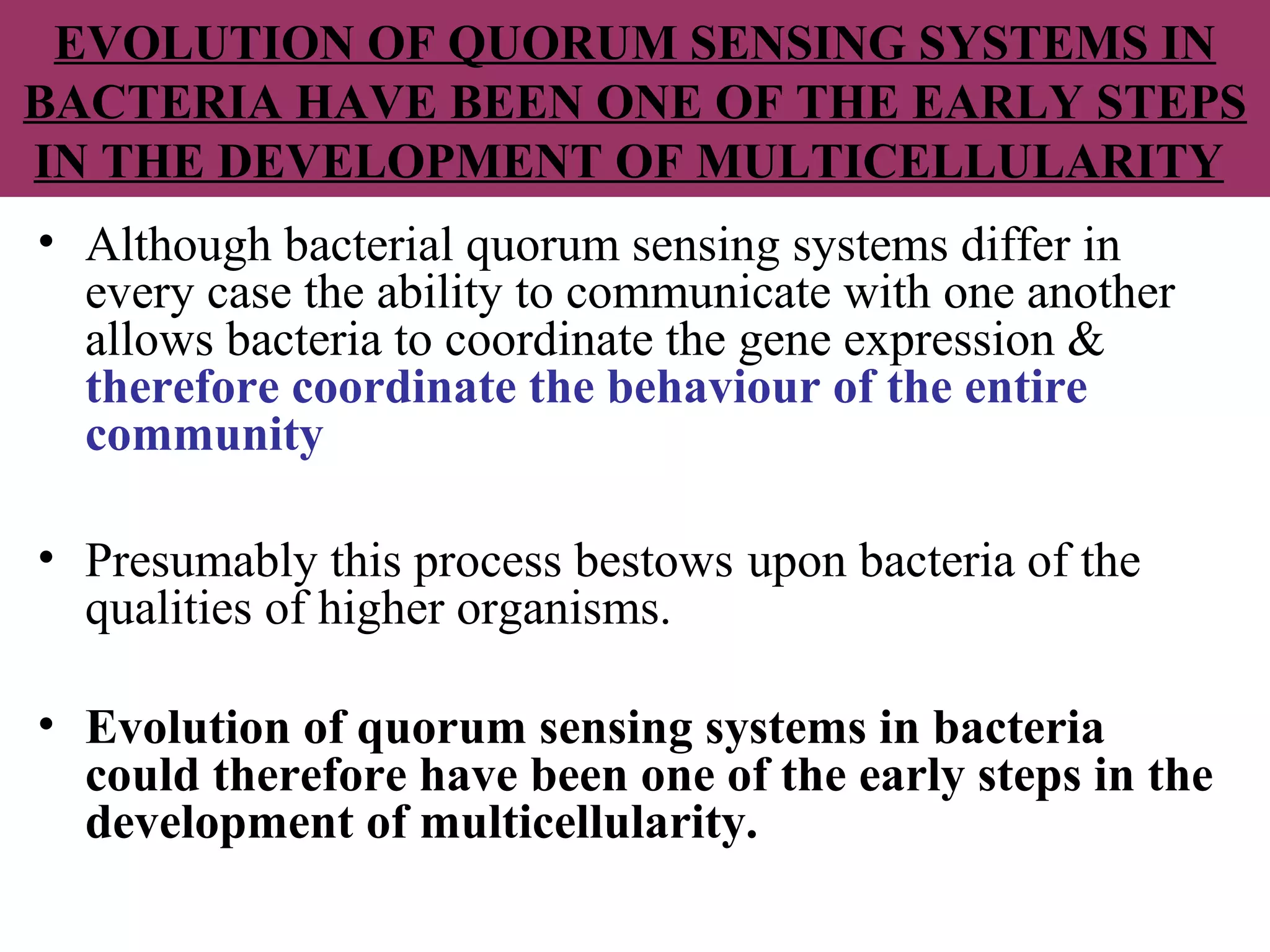 Quorum sensing in bacteria | PPT
