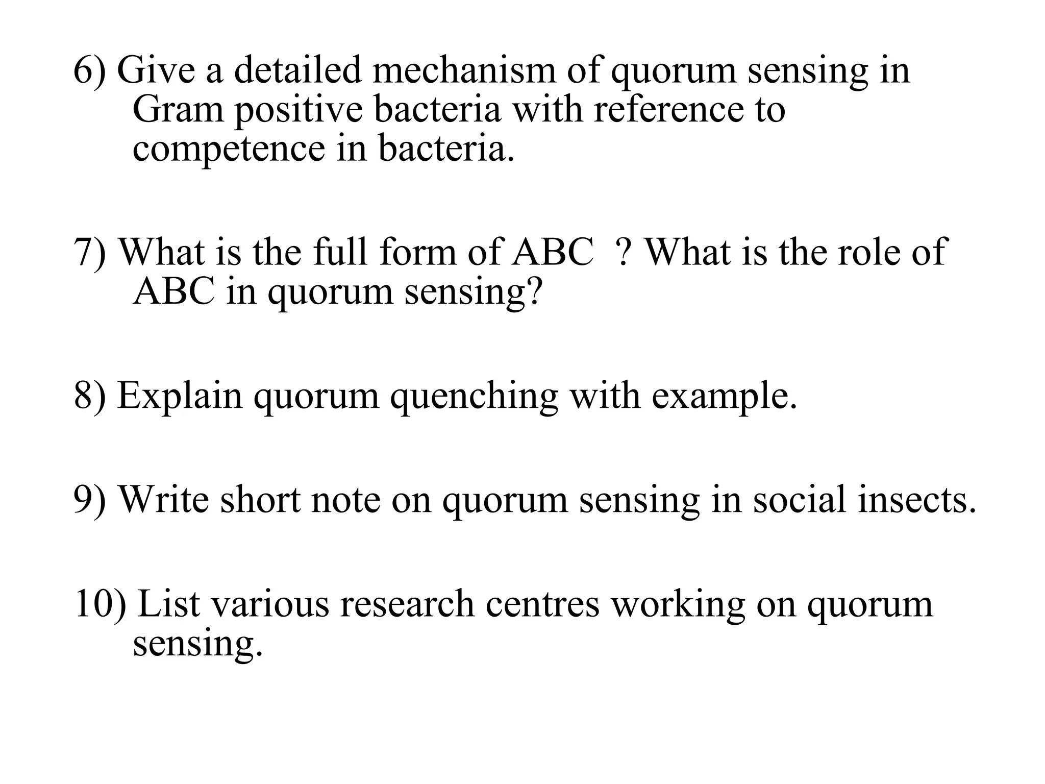 Quorum sensing in bacteria | PPT
