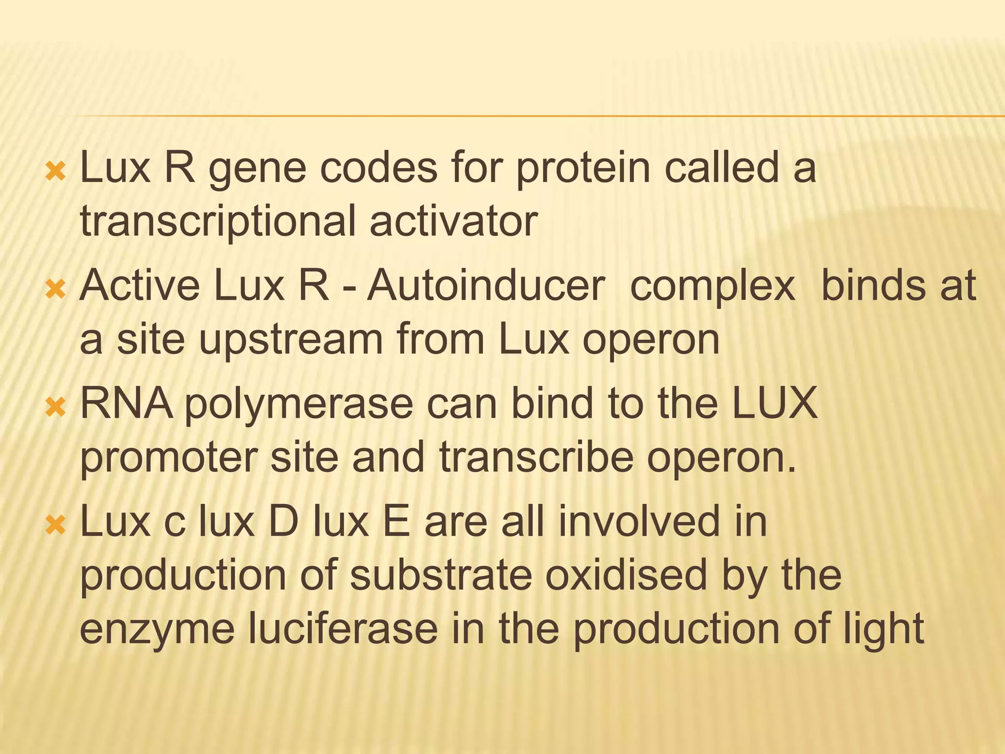 Quorum sensing in luminescent bacteria | PPTX