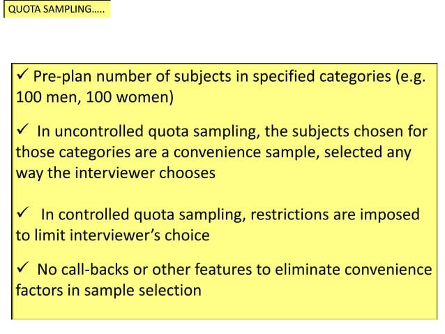 Quota Sampling | PPTX