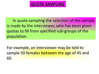 Quota Sampling | PPTX