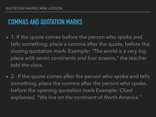 Quotation marks mini lesson | PDF | Education