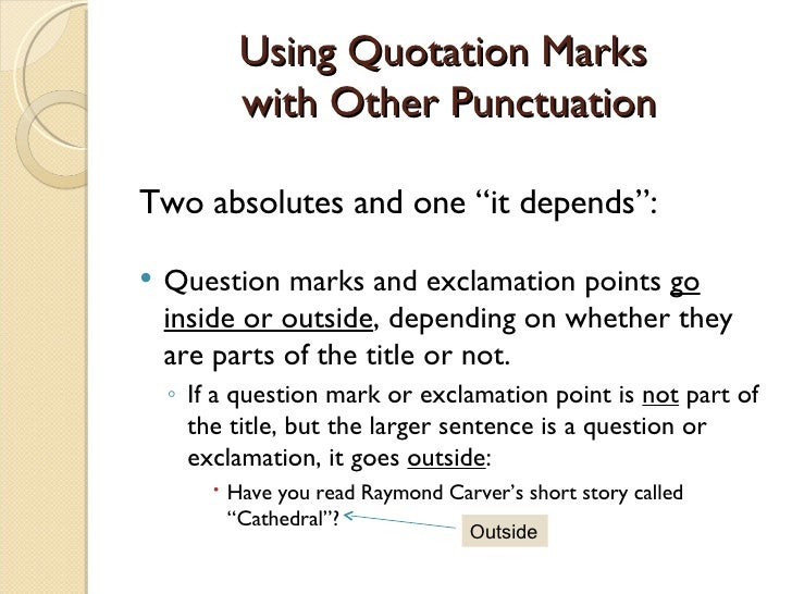 Quotation Marks Other Punc