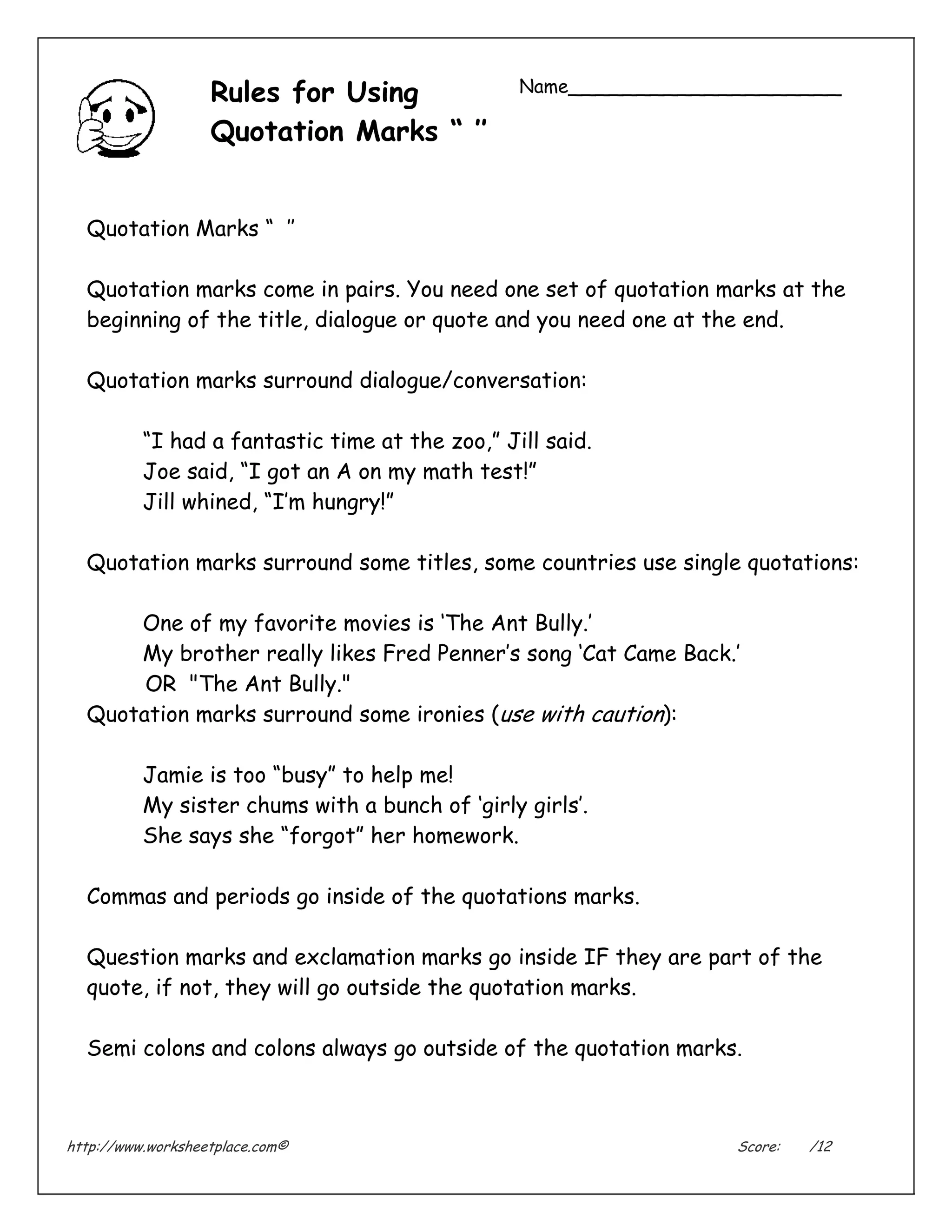 Quotation marks-rules | PDF