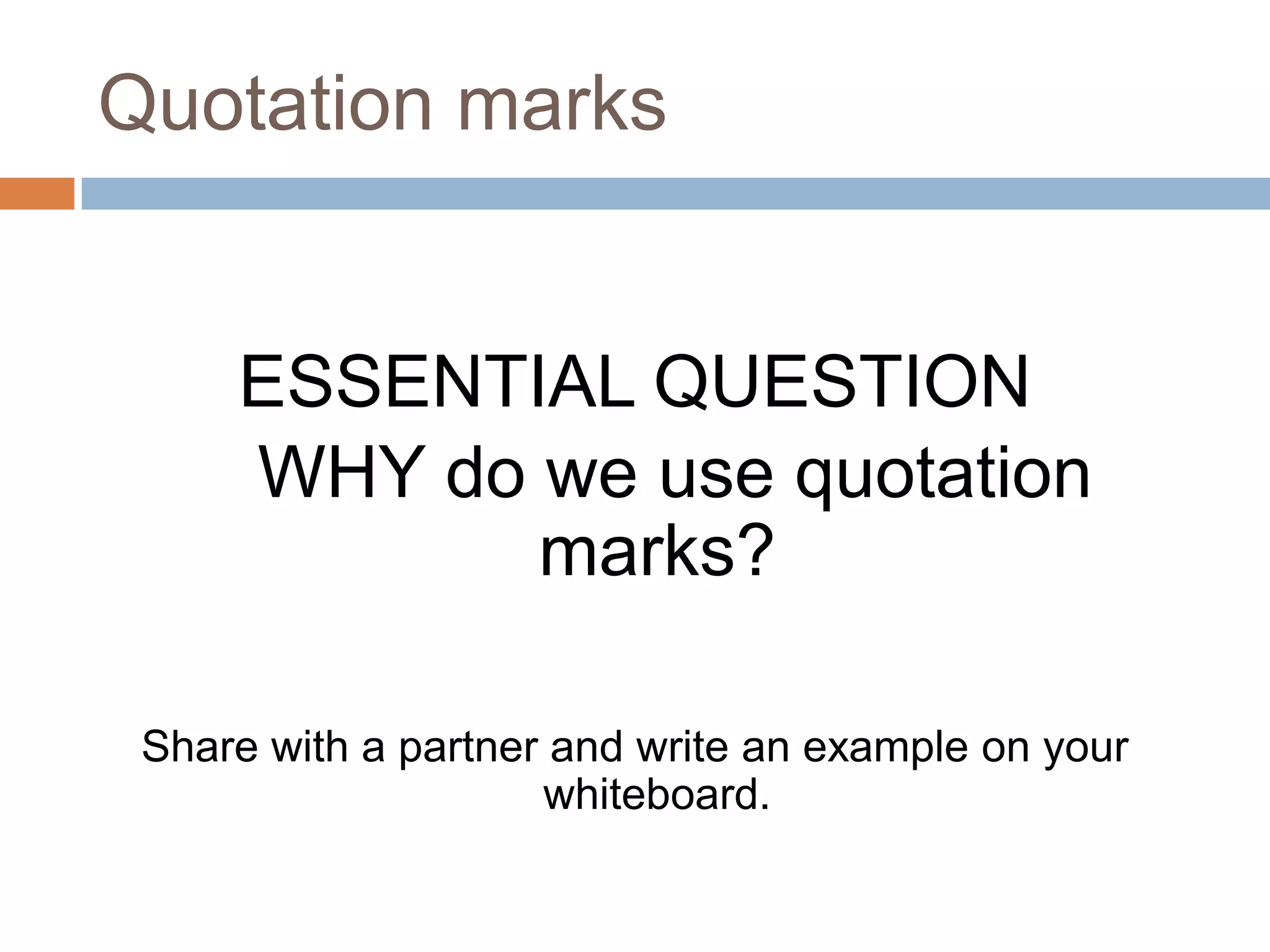Quotation Marks | PPTX