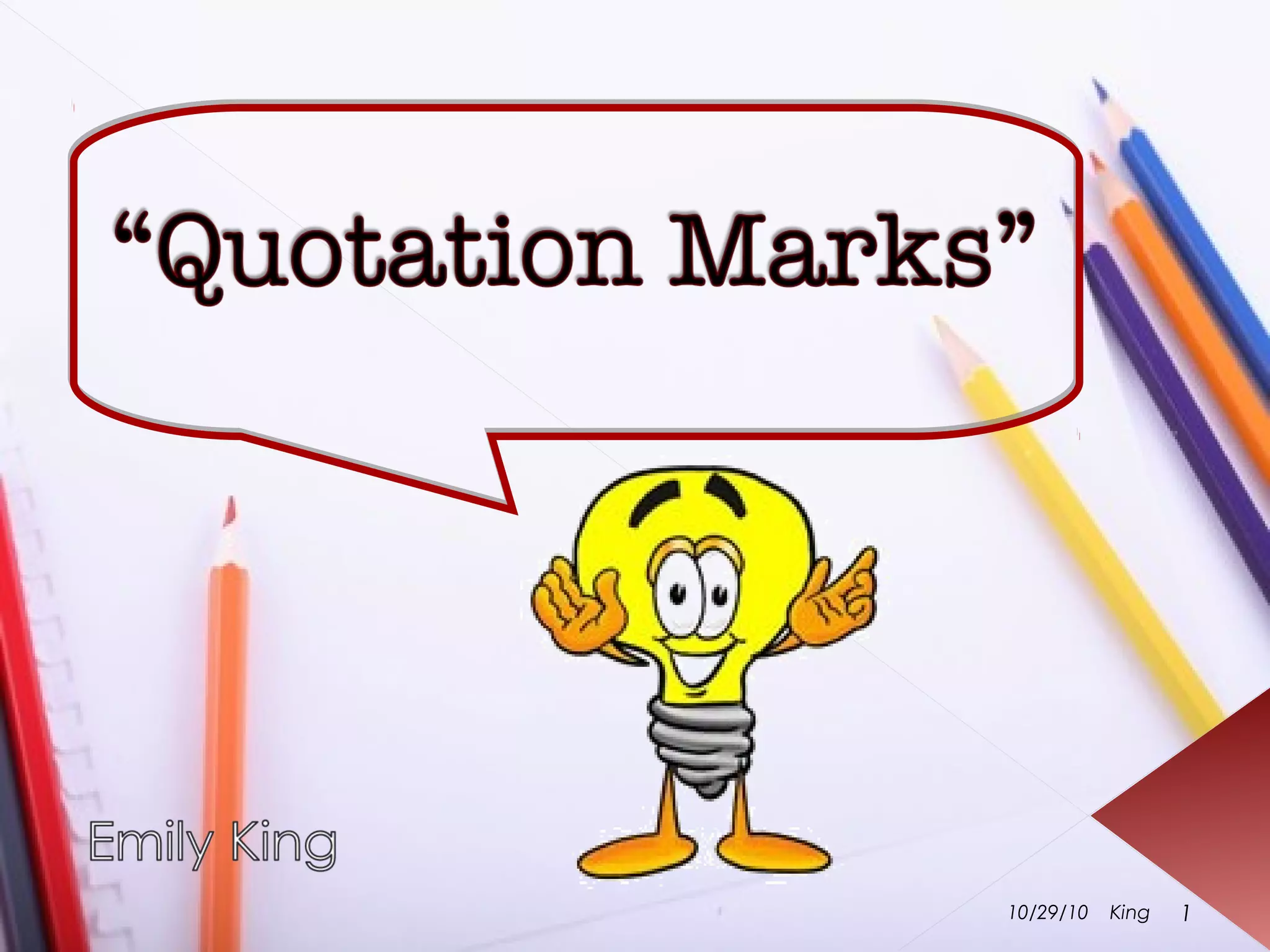 Quotation marks | PPT