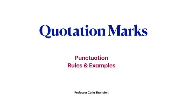 Quotation Marks | PDF