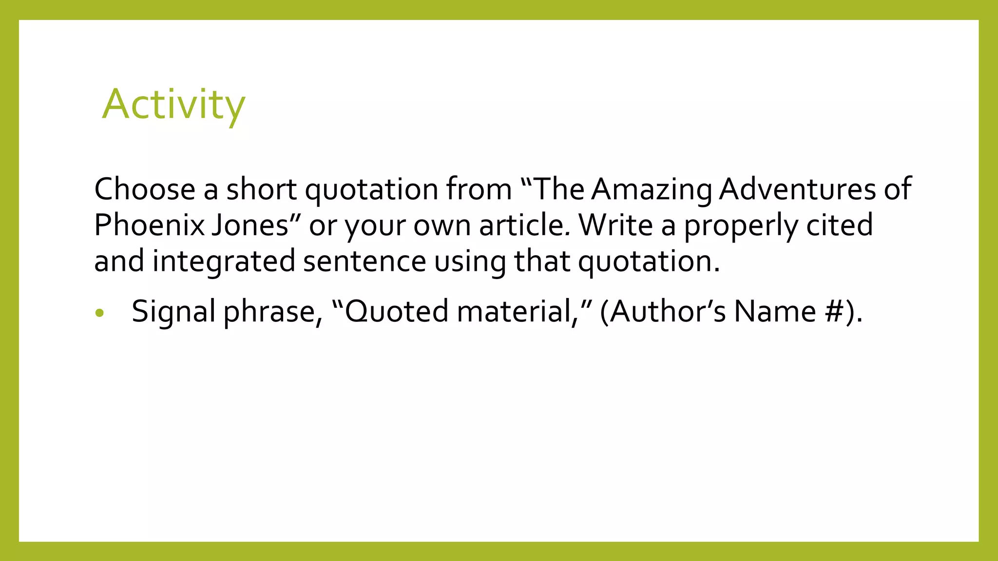 Quotation Marks and Quoted Material | PPTX