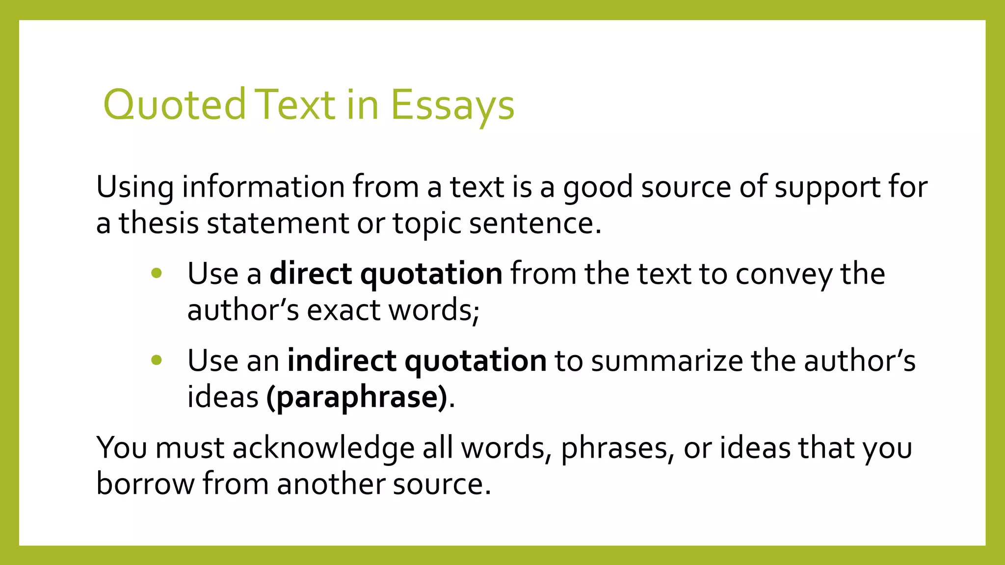 Quotation Marks and Quoted Material | PPTX