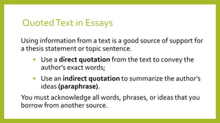 Quotation Marks and Quoted Material | PPTX