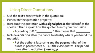 Quotation Marks and Quoted Material | PPTX
