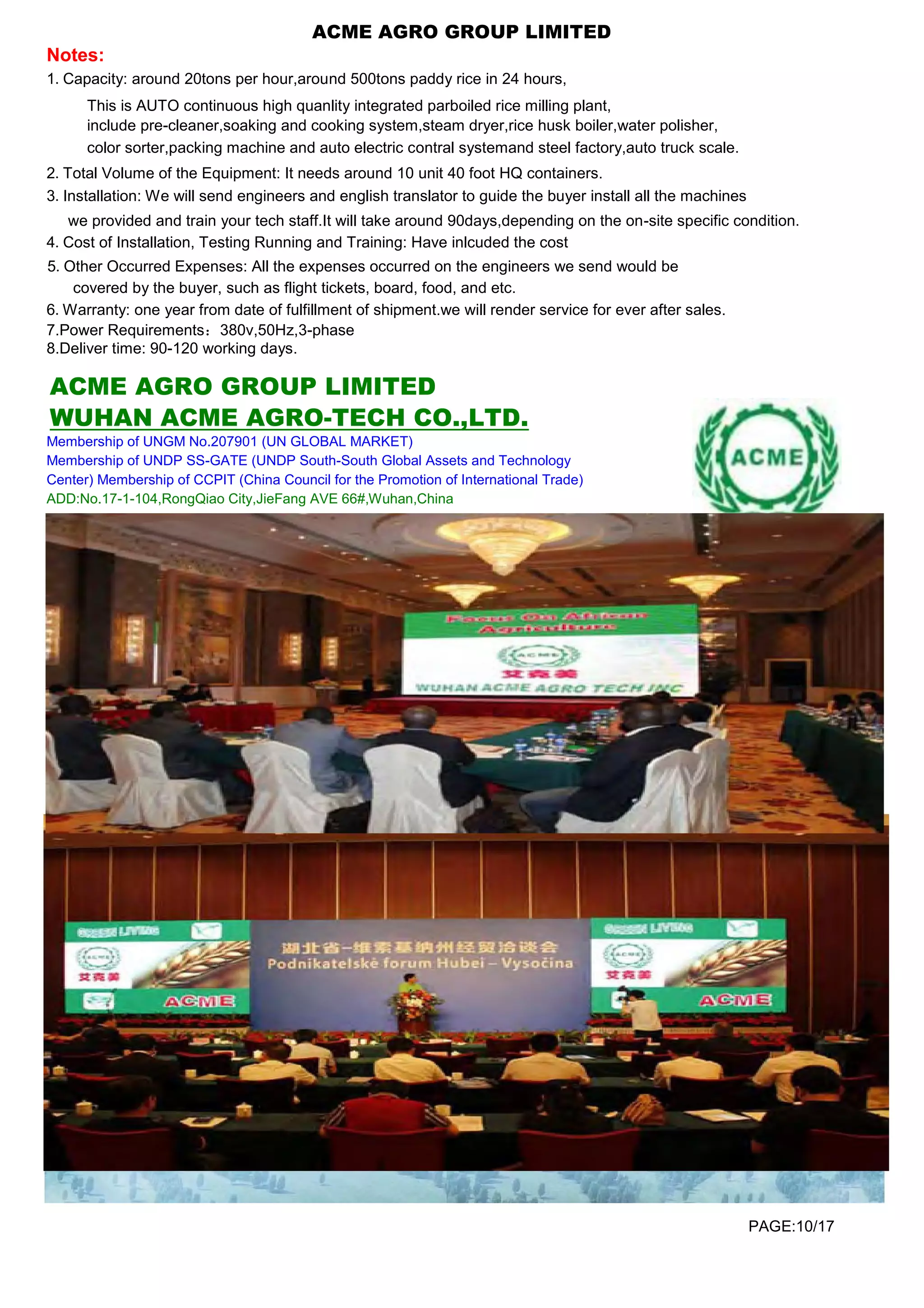 Quotation of 500 tpd paroiled rice milling plant cbecl | PDF