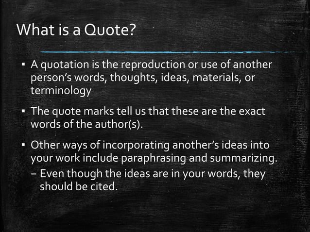 How to Format Quotations | PPT