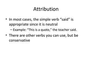Quotations And Attributions | PPT