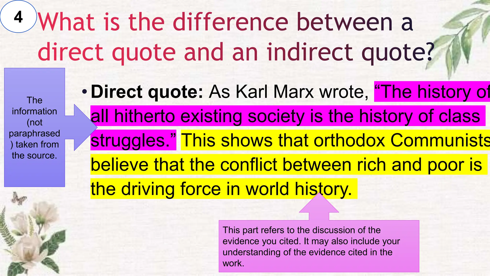 Quotations and Paraphrasing discussion.pptx | Free Download