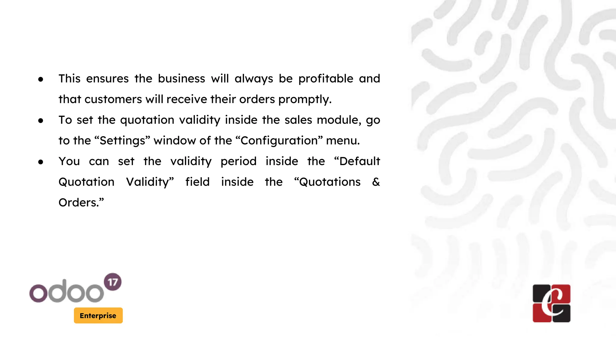 How to set the Quotation Validity Inside the Odoo 17 sales | PPTX