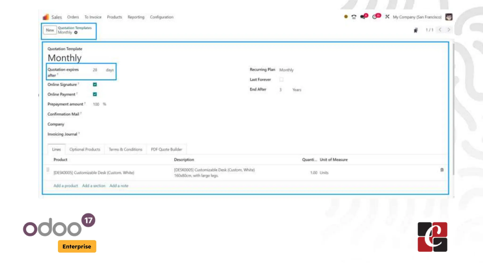 How to set the Quotation Validity Inside the Odoo 17 sales | PPTX
