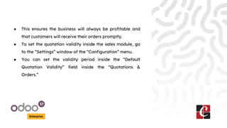 How to set the Quotation Validity Inside the Odoo 17 sales | PPTX
