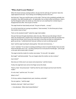 Quote from when god created mothers | RTF