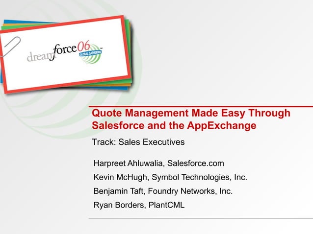 Quote Management Made Easy Through Salesforce and the AppExchange | PPT | Sales | Business