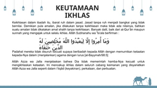 BAGAIMANA CARA MENGAPLIKASIKAN ILMU IKHLAS | PPTX