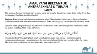 BAGAIMANA CARA MENGAPLIKASIKAN ILMU IKHLAS | PPTX