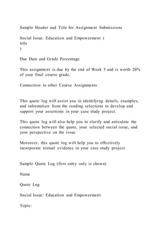 Quote LogOverviewAt this point you should have selected | PDF