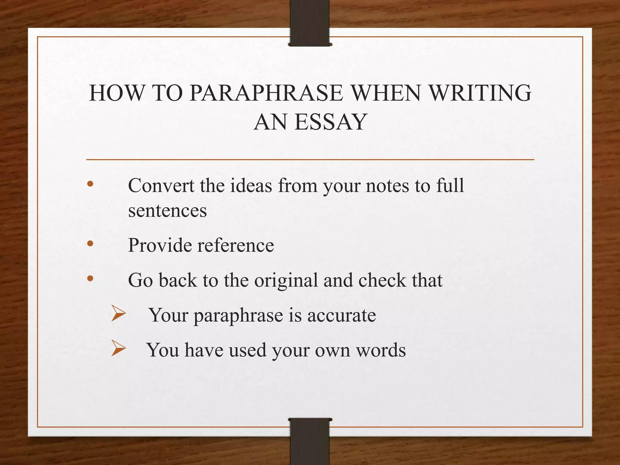 Quotation, paraphrasing and summarizing | PPT