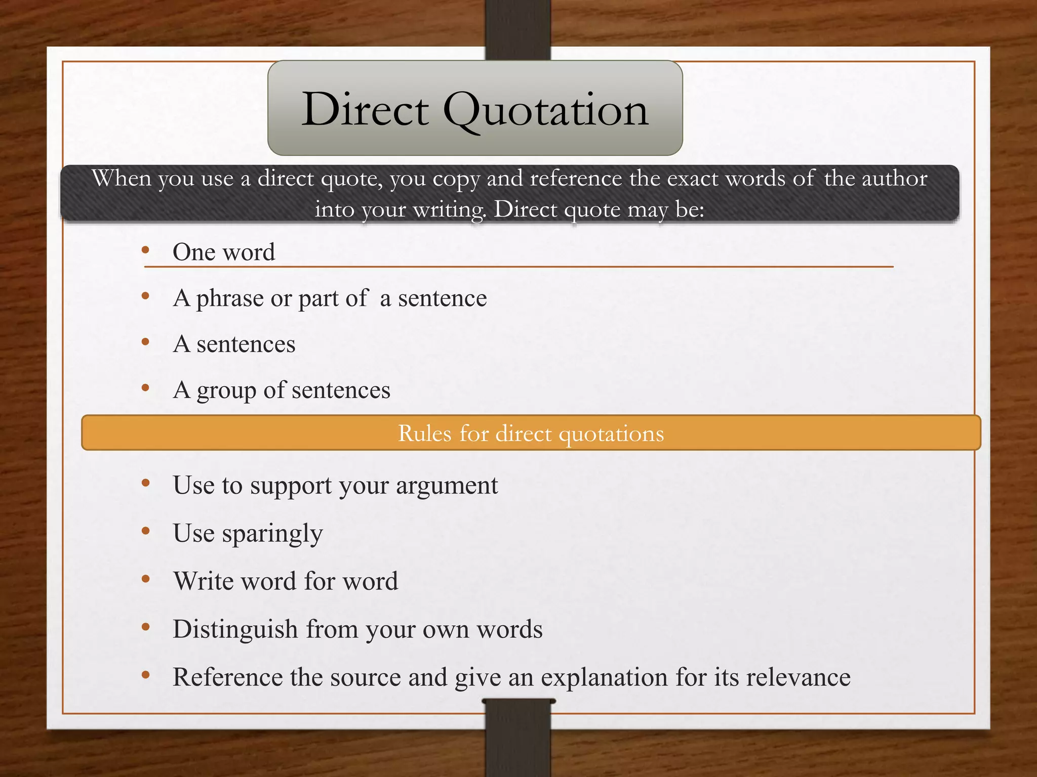 Quotation, paraphrasing and summarizing | PPT