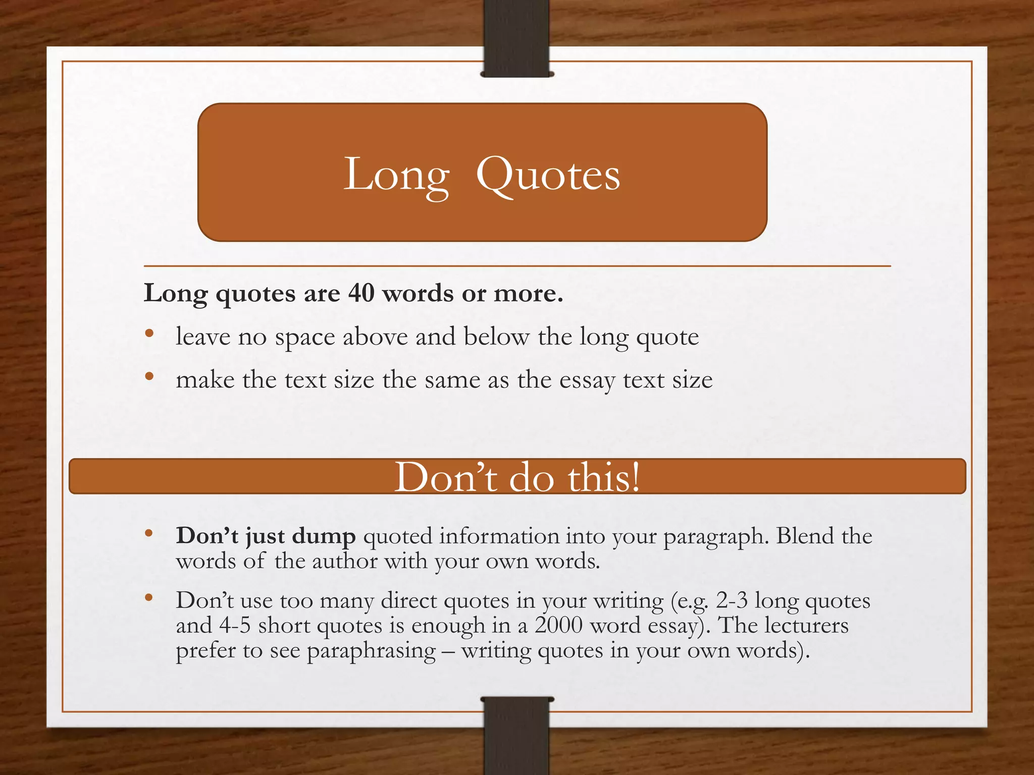 Quotation, paraphrasing and summarizing | PPT