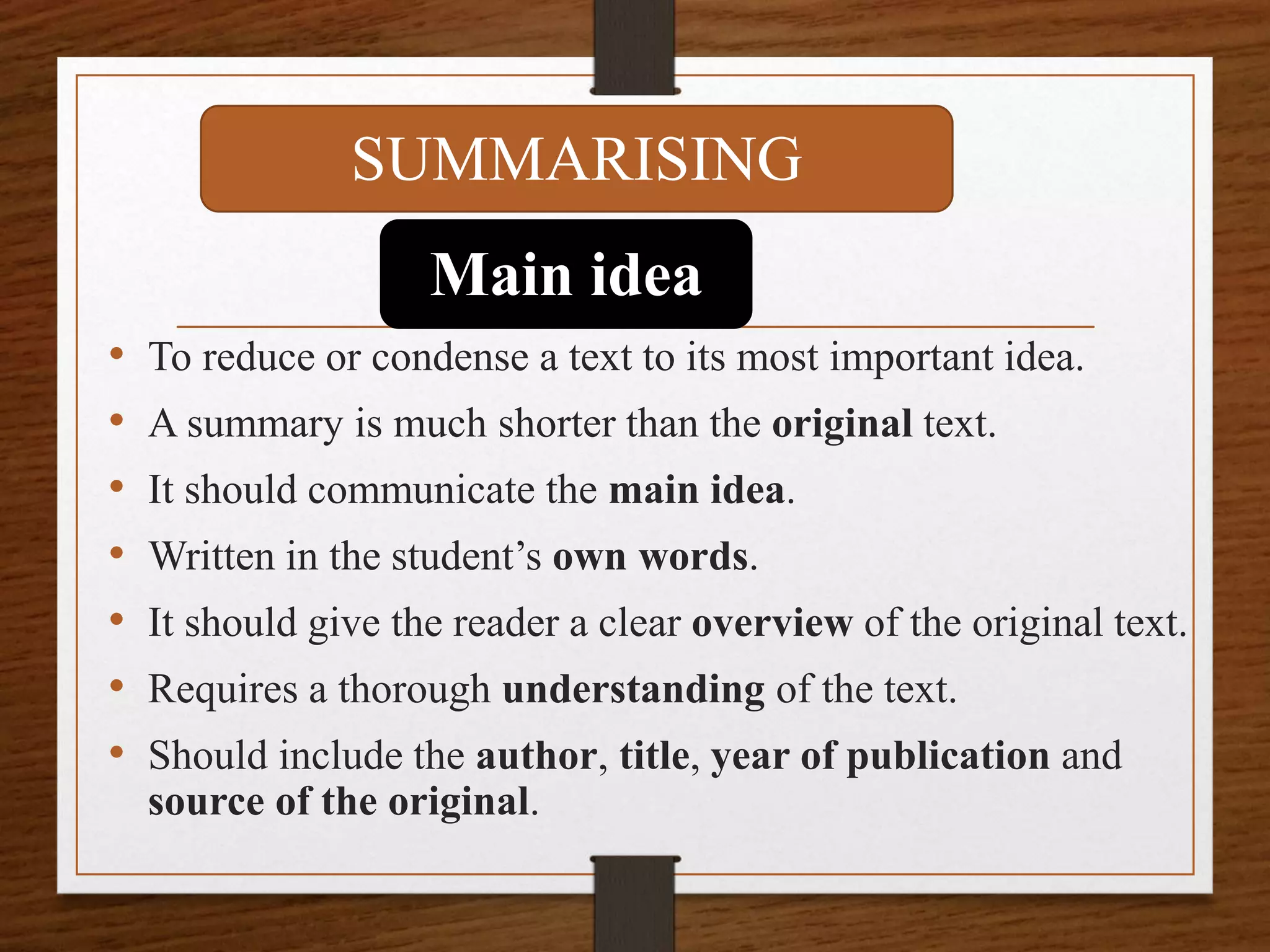 Quotation, paraphrasing and summarizing | PPT