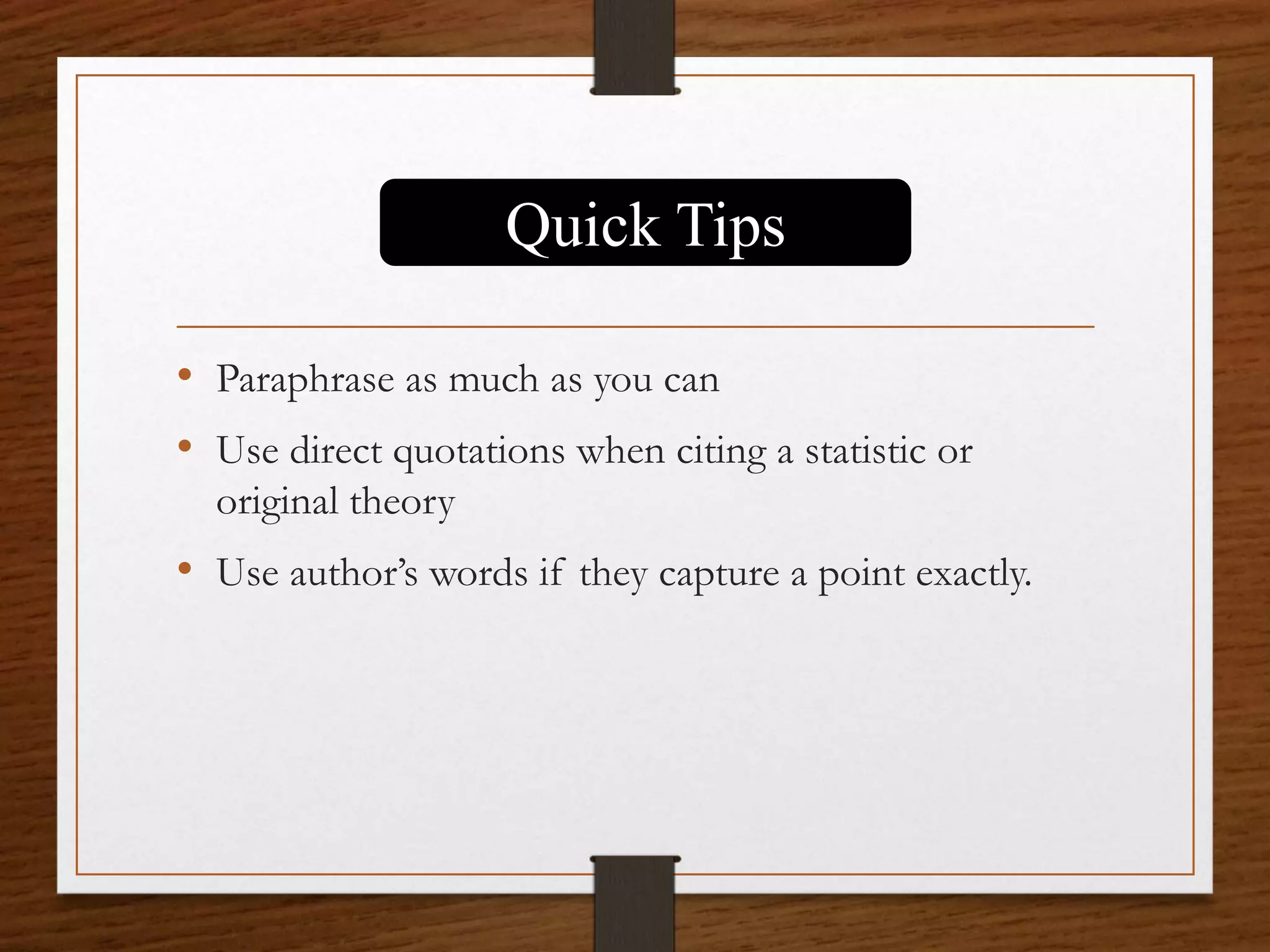 Quotation, paraphrasing and summarizing | PPT