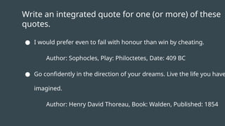 Quoting - presentation and practice ppt | PPT