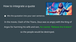 Quoting - presentation and practice - ppt | PPT