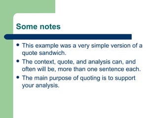 Making the "Quote Sandwich" | PPT
