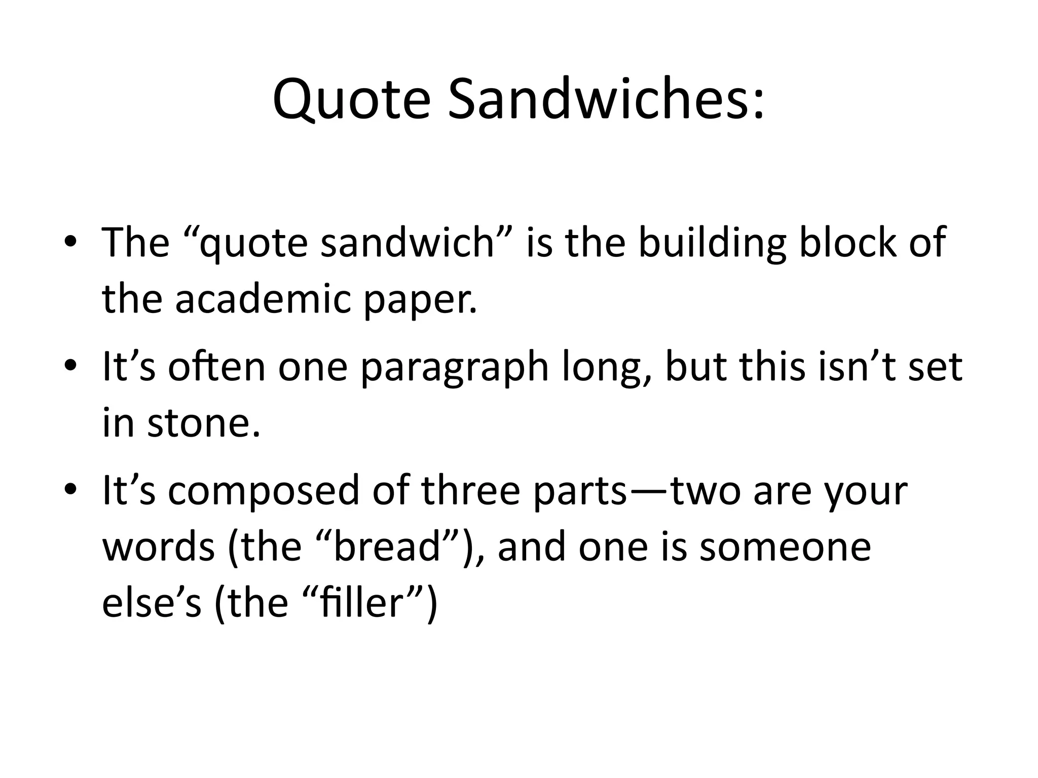Quote sandwiches | PPT