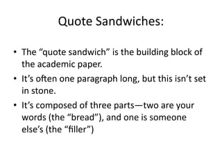 Quote sandwiches | PPT