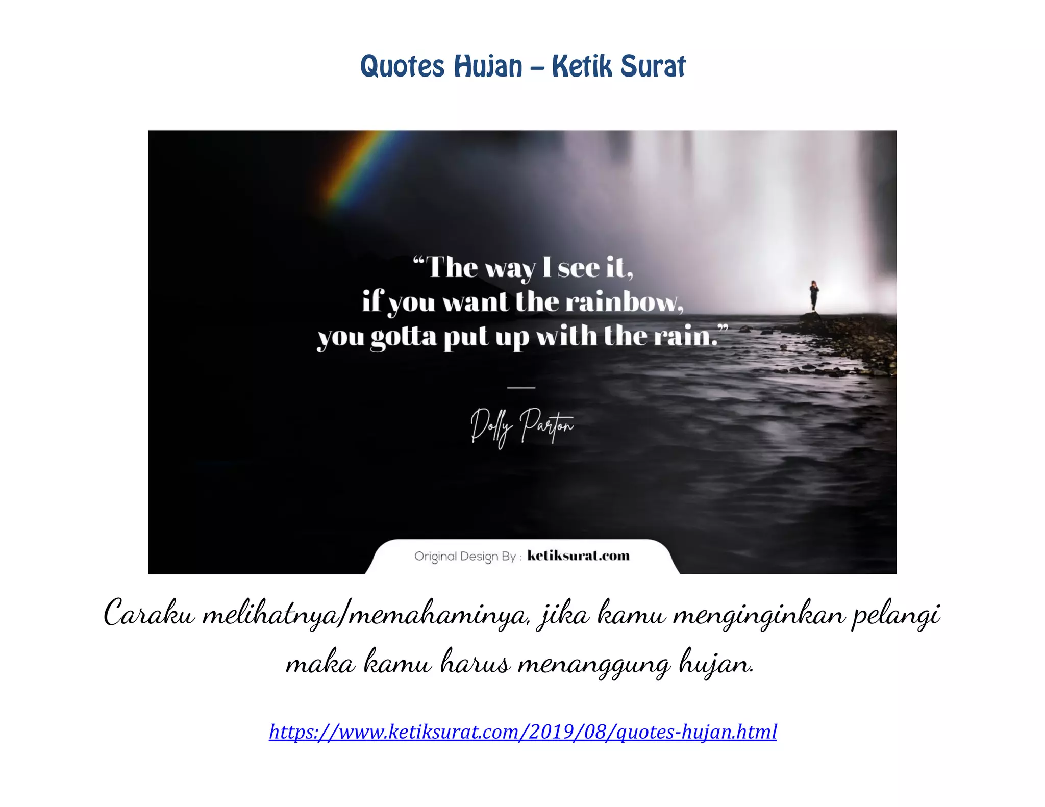 Quotes Bahasa Inggris Tentang Hujan dan Artinya - Ketik Surat | PDF