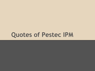 Quotes of Pestec IPM | PDF