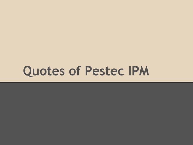 Quotes of Pestec IPM | PPT