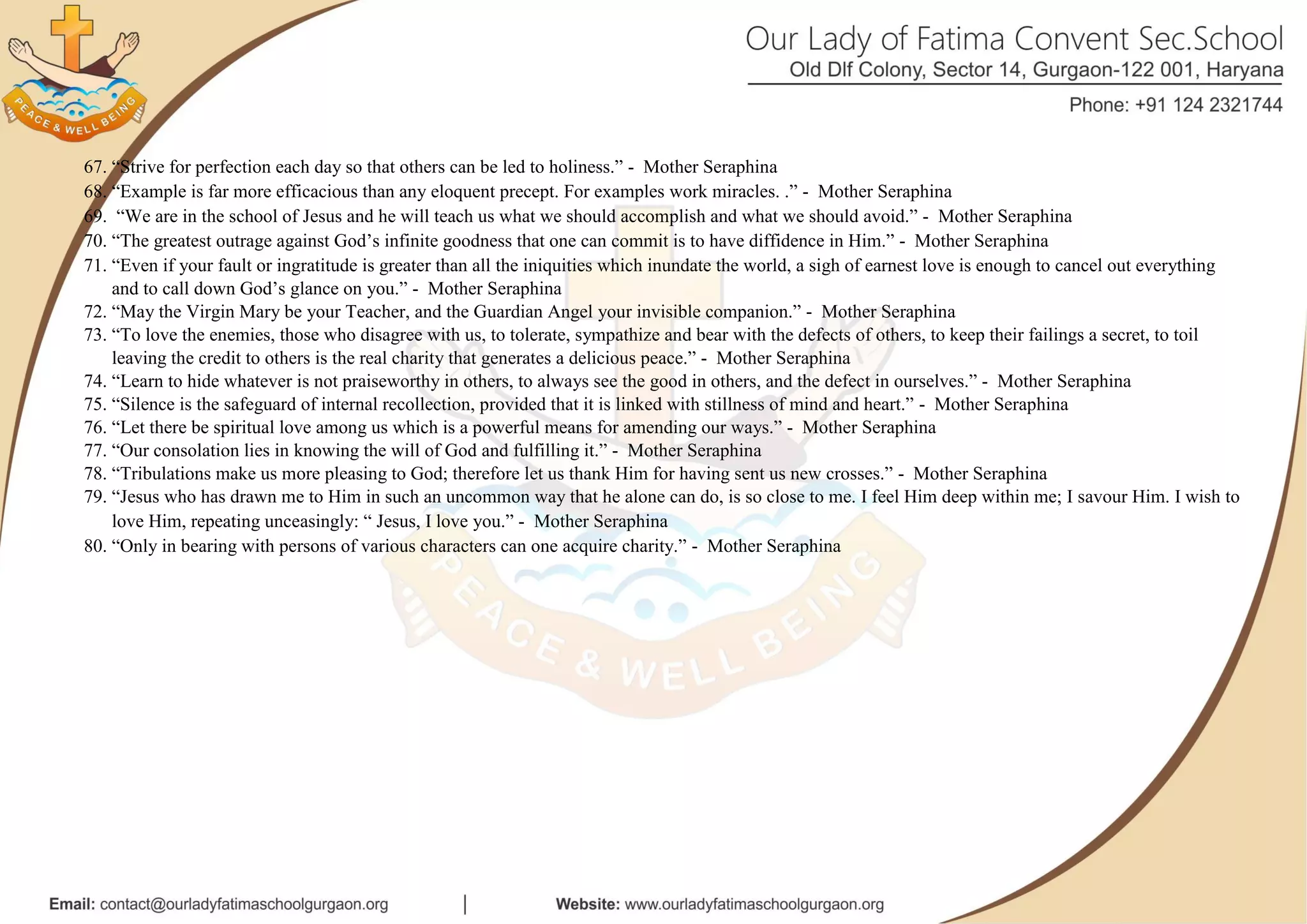 Quotes of venerable mother seraphina | PDF