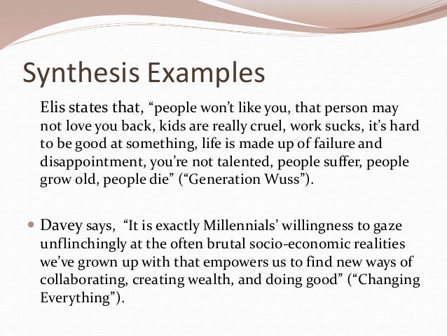 Quotes paraphrases and synthesis