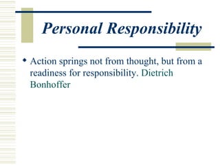 Quotes Personal Responsibility | PPT