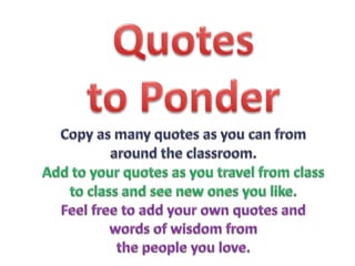 Quotes To Ponder | PPT