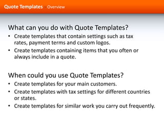 A Guide to Using Quote Templates in ProWorkflow | PPTX