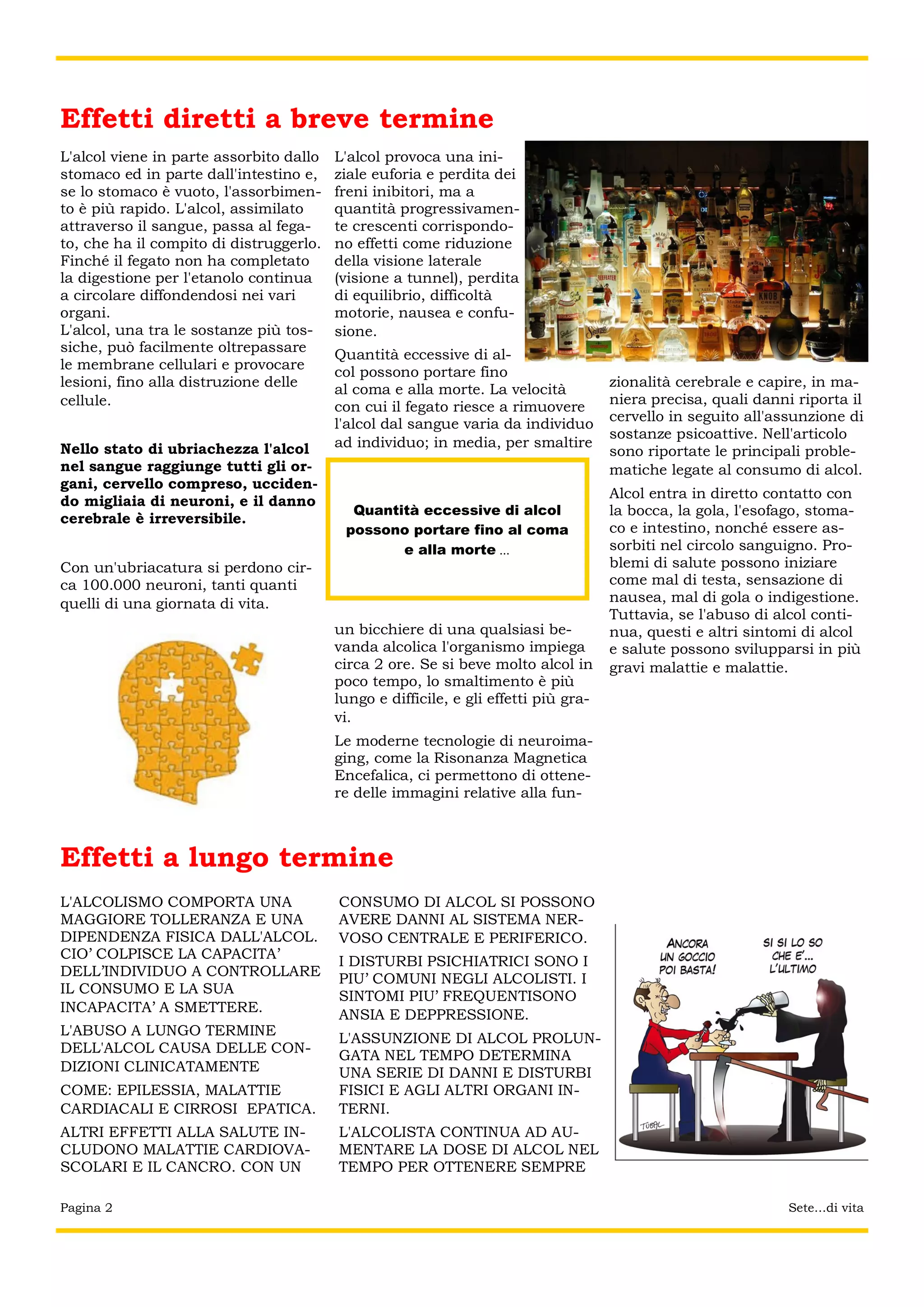 Quotidiano alcol Settimana delle Dipendenze | PDF
