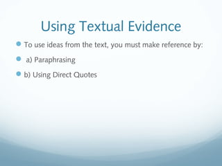 Quoting, concluding, tips | PPT