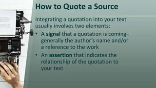 Guide to Quoting and Paraphrasing | PPTX