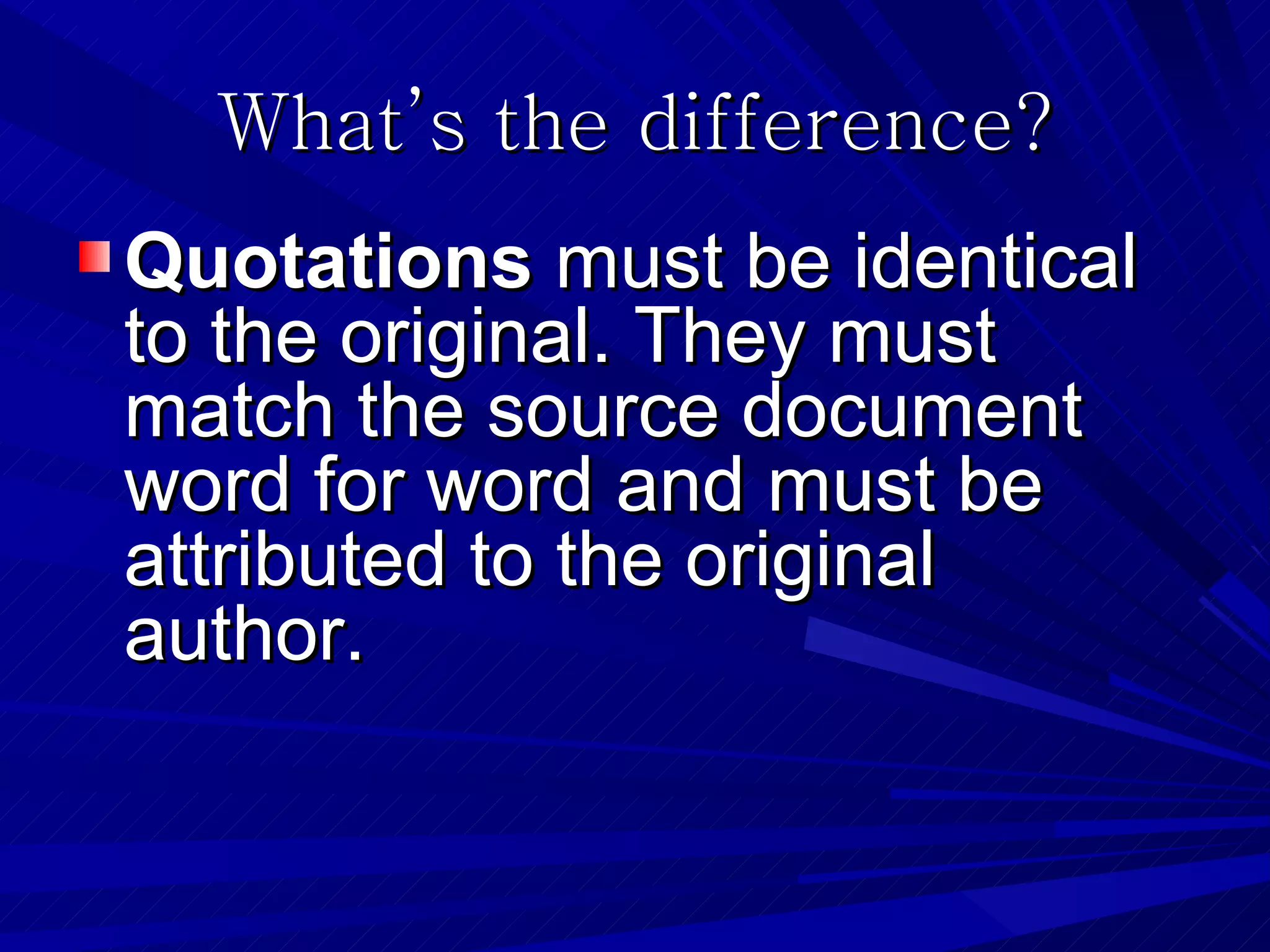 Quoting Paraphrasing And Summarizing | PPT Quoting Paraphrasing And Summarizing | PPT